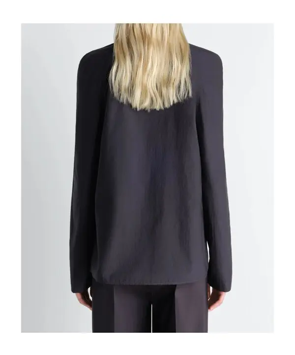 LEMAIRE Ascot Collar Relaxed Shirt - Squid Ink