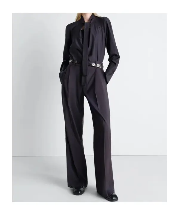 LEMAIRE Ascot Collar Relaxed Shirt - Squid Ink