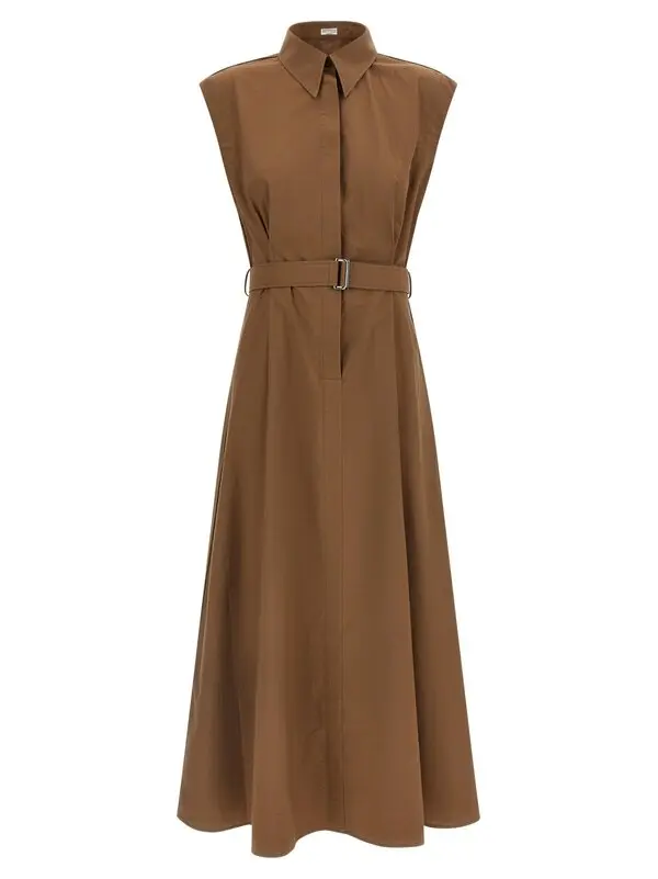 Brunello Cucinelli Sleeveless Belted Dress - No