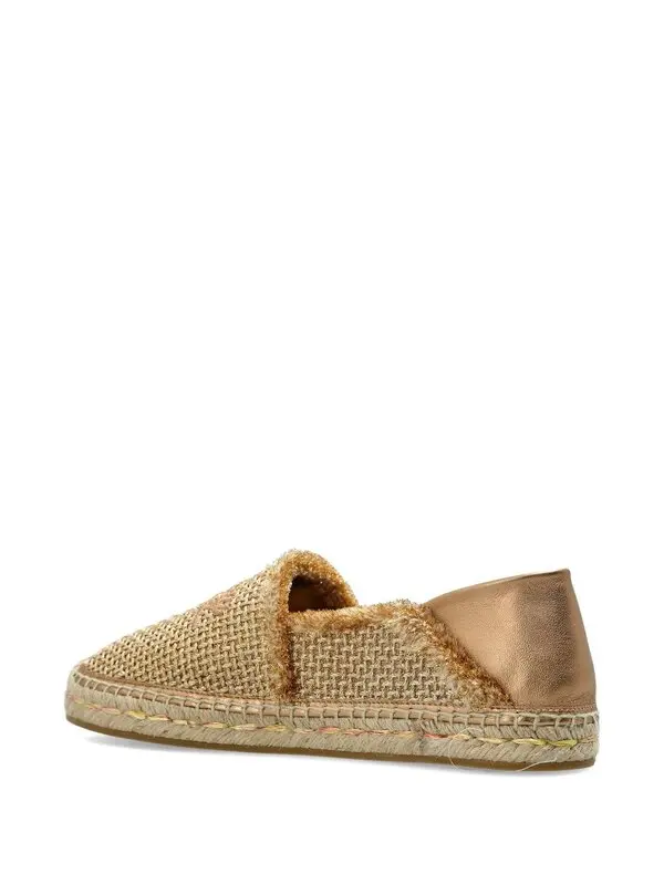 JIMMY CHOO Round Toe Braided Flats - Nude