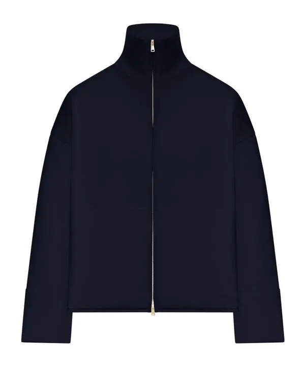 Max Mara High Neck Zip-up Cardigan - Black