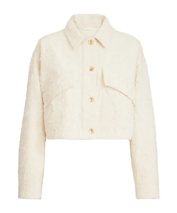 Brunello Cucinelli Fuzzy Dyed Denim Shirt Jacket - Light-colored
