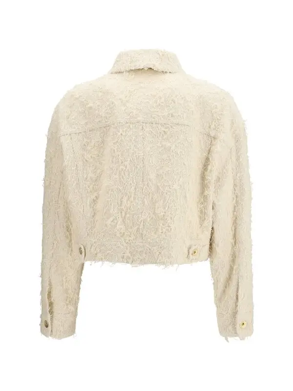 Brunello Cucinelli Fuzzy Dyed Denim Shirt Jacket - Light-colored
