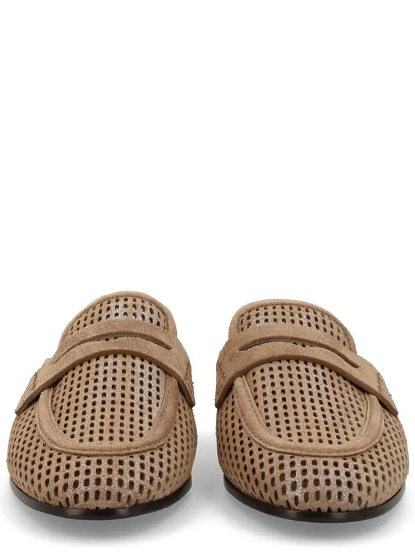 Brunello Cucinelli Perforated Net Flat Mules