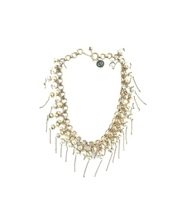 Dior Tasseled Necklace With Chain Details - Yellow
