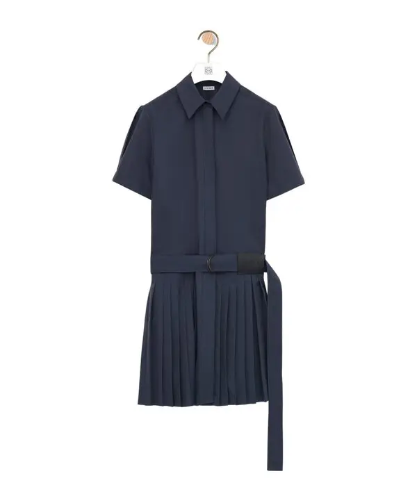 Loewe Pleated Dress - Navy Blue