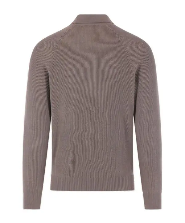 Brunello Cucinelli Long Sleeve Knitted Polo Jumper