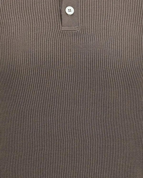 Brunello Cucinelli Long Sleeve Knitted Polo Jumper