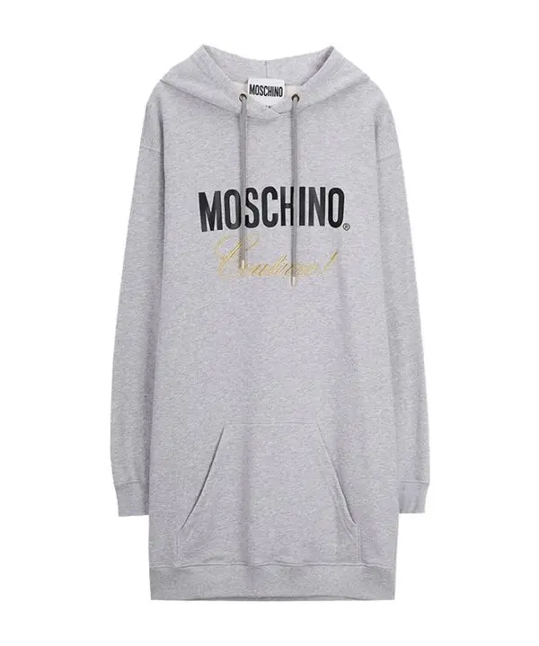 Moschino Printed Hooded Dress - Gray