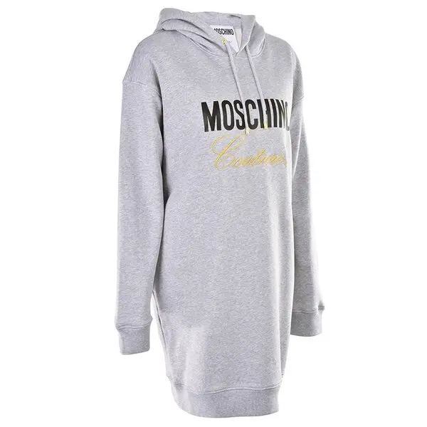 Moschino Printed Hooded Dress - Gray