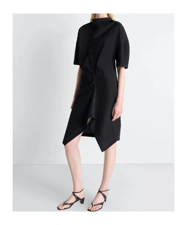 LEMAIRE Soft Collar Asymmetric Midi Dress