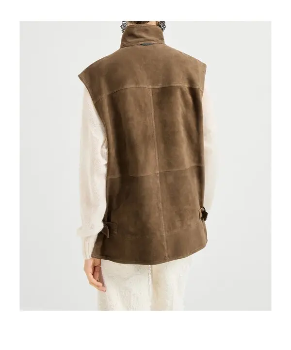 Brunello Cucinelli Sleeveless Zipper And Snap Front Vest