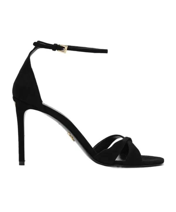 Prada Round Toe Stiletto High Heeled Sandals - Black