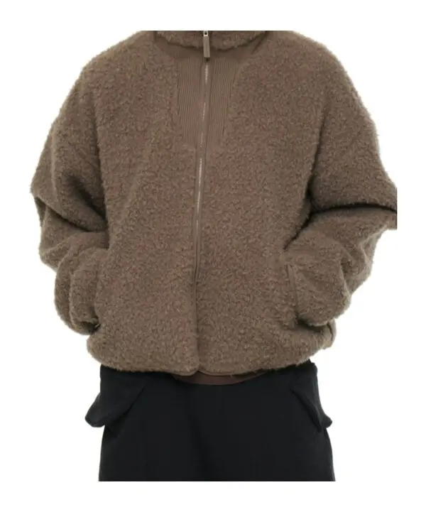 ENTIRE STUDIOS Fleece Zip-up Jacket - Brown