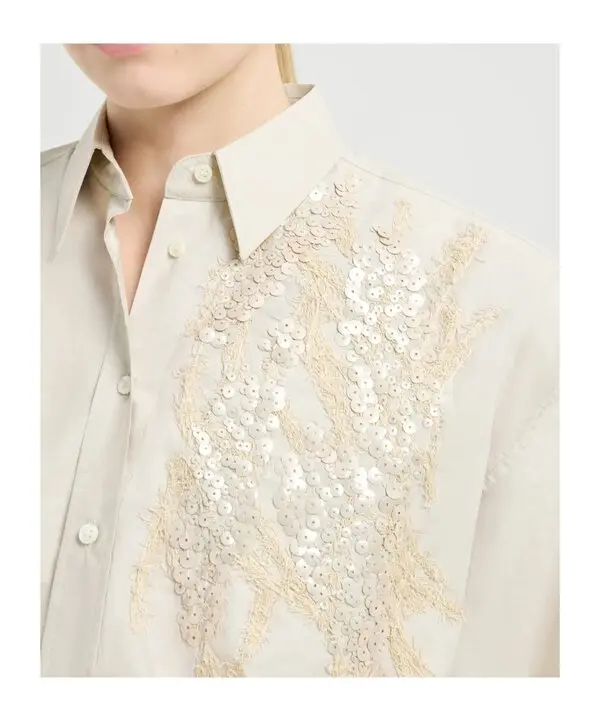 Brunello Cucinelli Embellished Long Sleeve Shirt