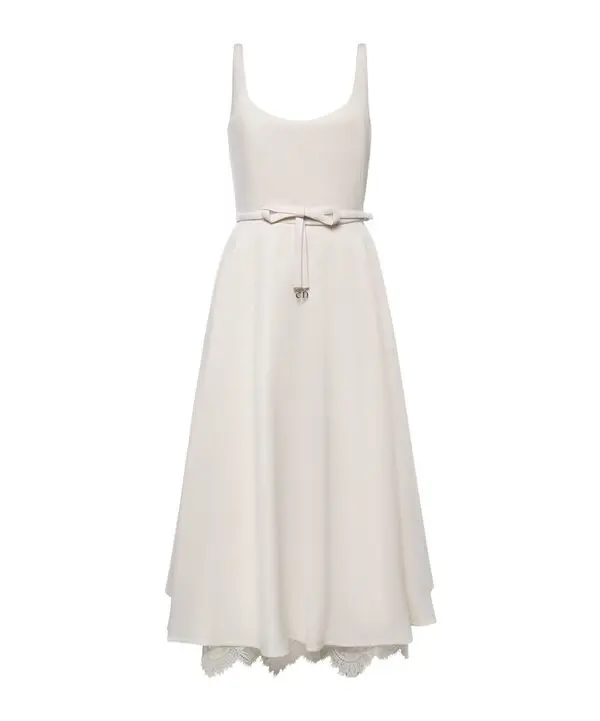 Dior Belted Lace-hem Dress