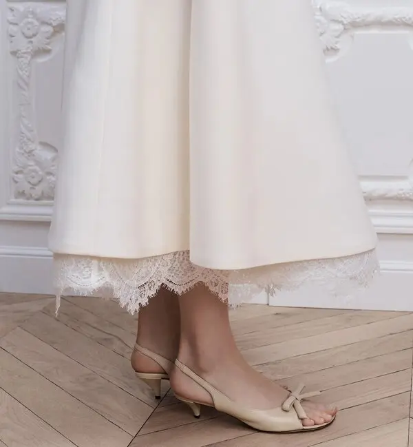 Dior Belted Lace-hem Dress