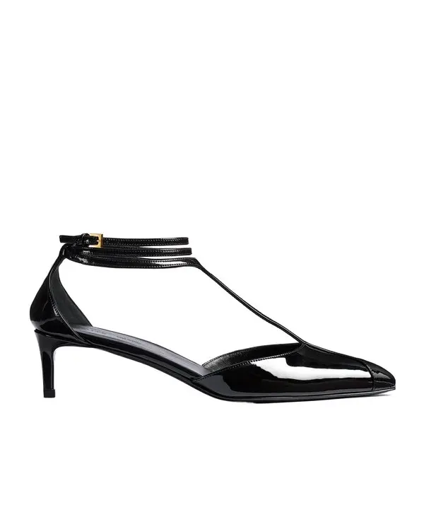 Khaite Mia Glossed Calfskin Pointed Toe Pumps - Black