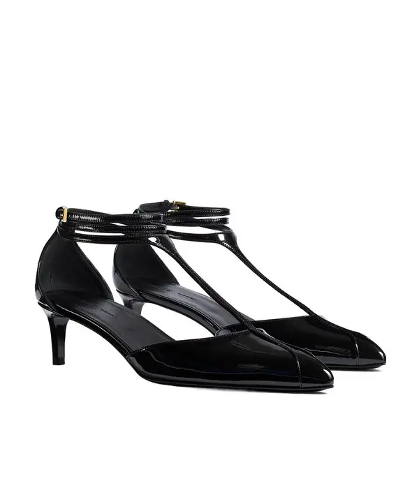 Khaite Mia Glossed Calfskin Pointed Toe Pumps - Black