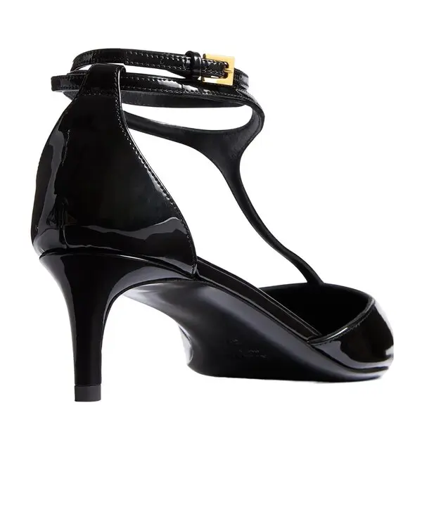 Khaite Mia Glossed Calfskin Pointed Toe Pumps - Black
