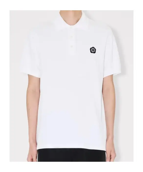 Kenzo Logo Embroidered Short-sleeve Polo Shirt - White