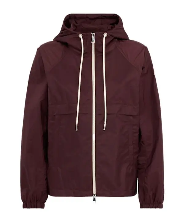 Moncler Coquelicot Hooded Nylon Casual Jacket - Red
