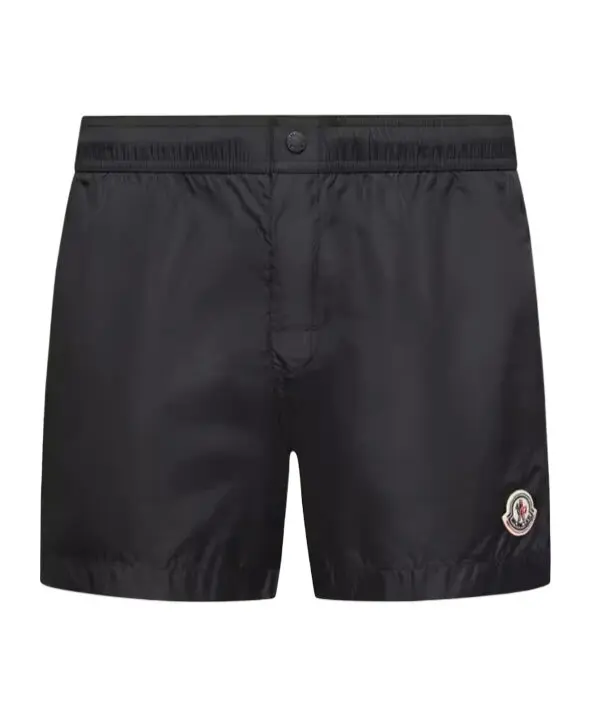 Moncler Logo Patch Swim Shorts - Black