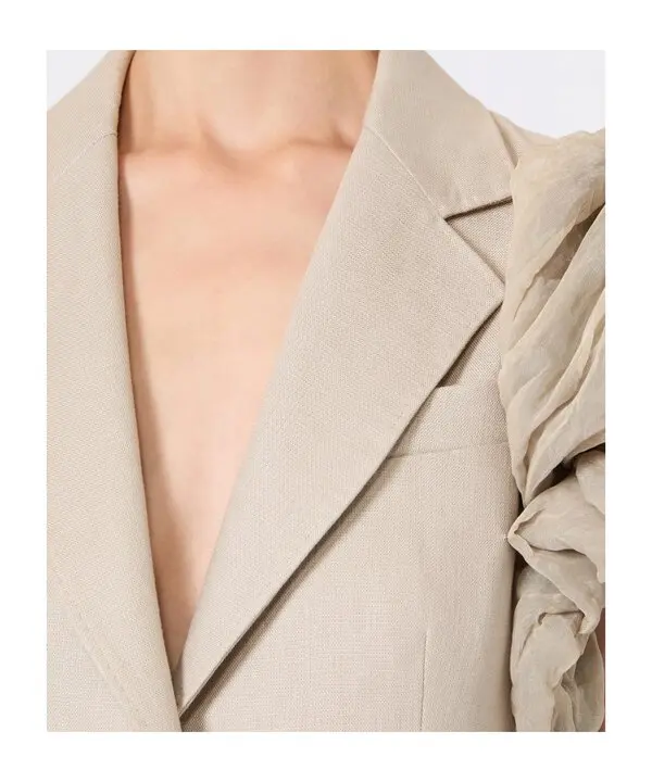 Max Mara Sabituro Sleeveless Blazer With Ruffle Embellishments