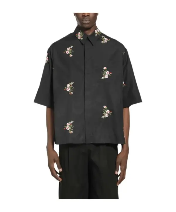 Simone Rocha Floral Printed Short-sleeved Shirt