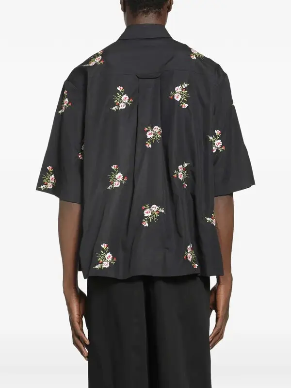 Simone Rocha Floral Printed Short-sleeved Shirt