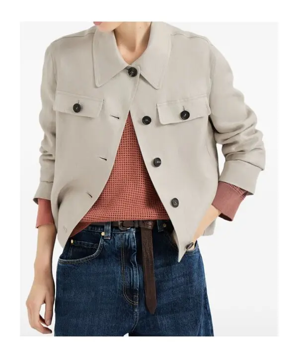 Brunello Cucinelli Buttoned Shirt Blazer - Beige