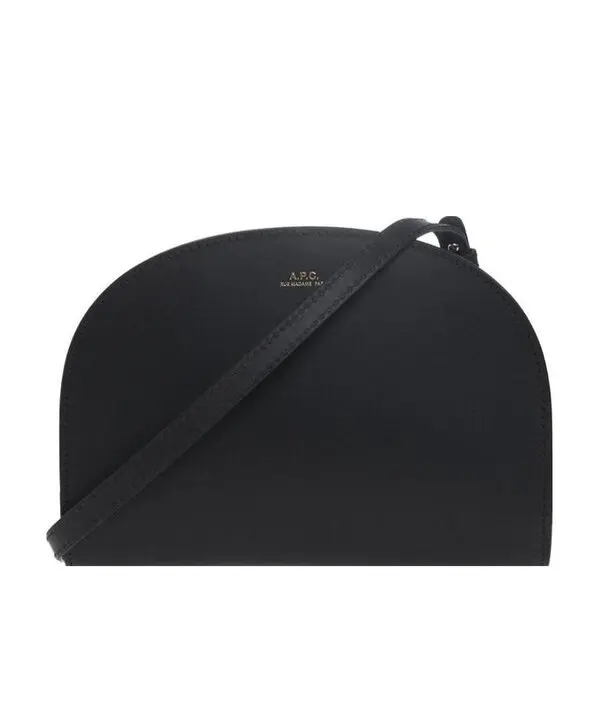 A.p.c. Demi Lune Leather Shoulder Bag - Black