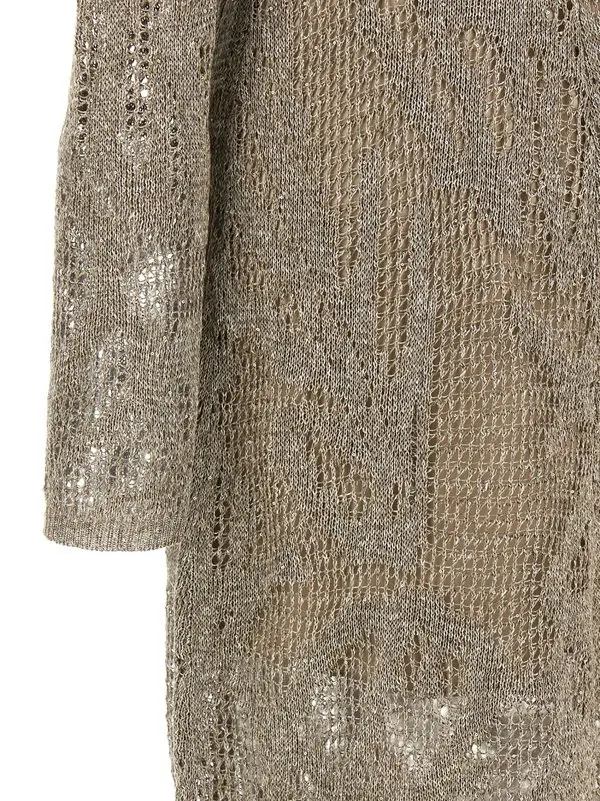 Brunello Cucinelli Long Sleeve Sequin-embellishment Knitted Dress