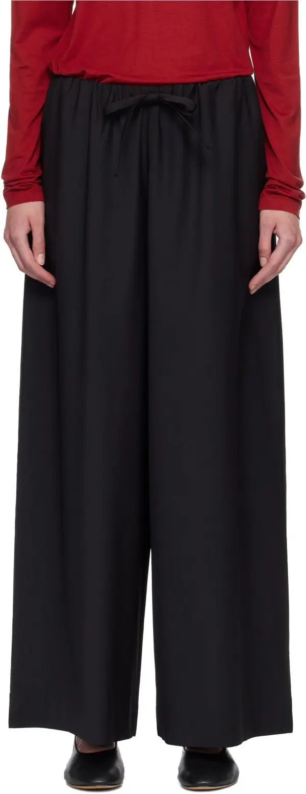 TOTEME Wide-leg Drawstring Trousers - Black