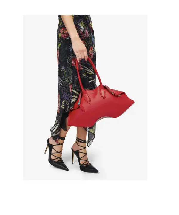 Alexander McQueen Manta Zip Shoulder Bag - Red