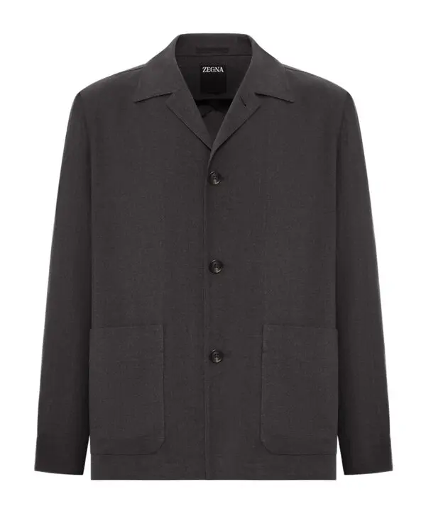 Zegna Linen Patch-pocket Jacket - Grey