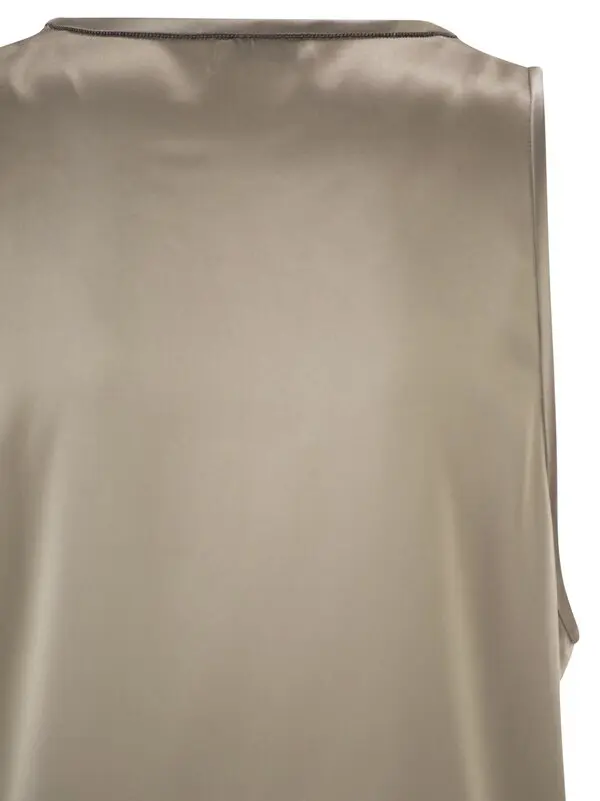 Brunello Cucinelli Satin Sleeveless Blouse