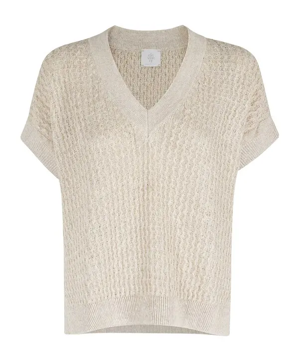 Eleventy V-neck Short-sleeve Knit Top