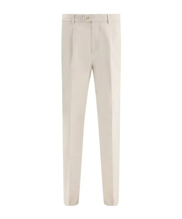 Brunello Cucinelli Leisure-fit Pleated Gabardine Trousers - Nude