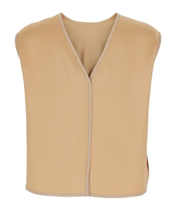 FORTE_FORTE Sleeveless V-back Top - Beige