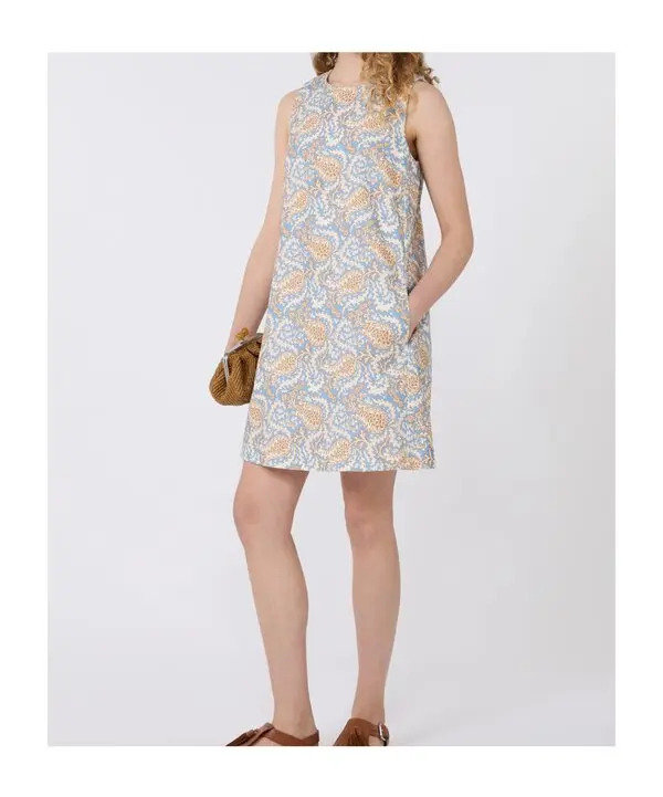 Max Mara Printed Cotton A-line Dress - Nude