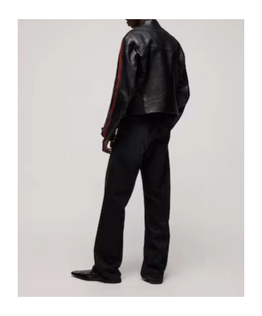Gucci Striped Detail Motorcycle Leather Jacket