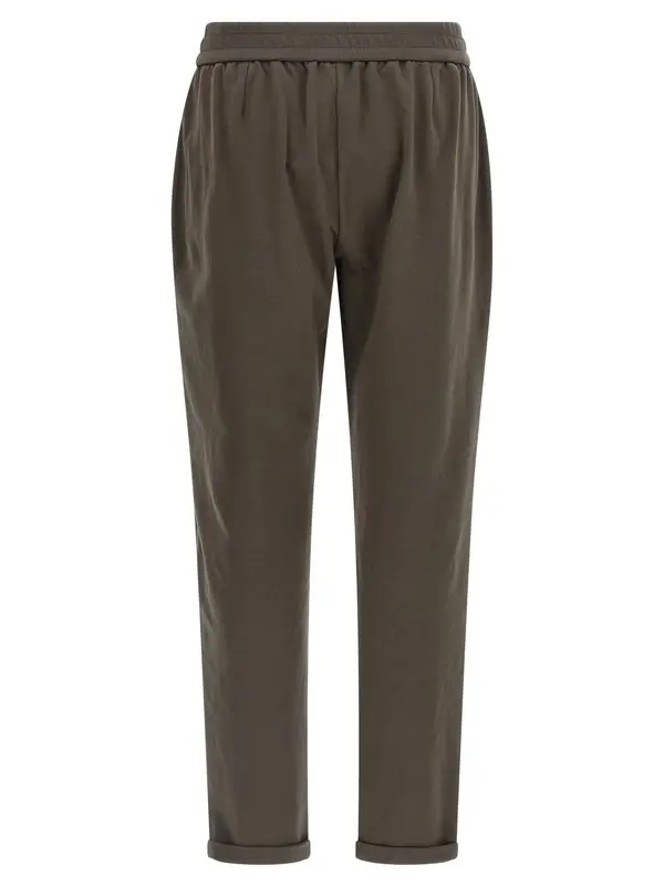 Brunello Cucinelli Drawstring Tapered-leg Sweatpants - Brown