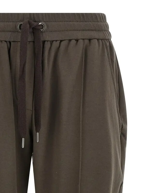 Brunello Cucinelli Drawstring Tapered-leg Sweatpants - Brown