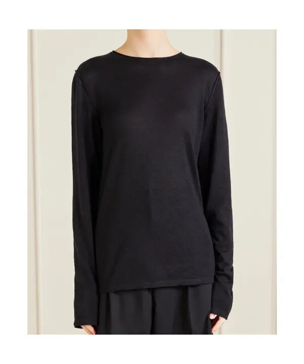 THE ROW Long Sleeve Top - Black