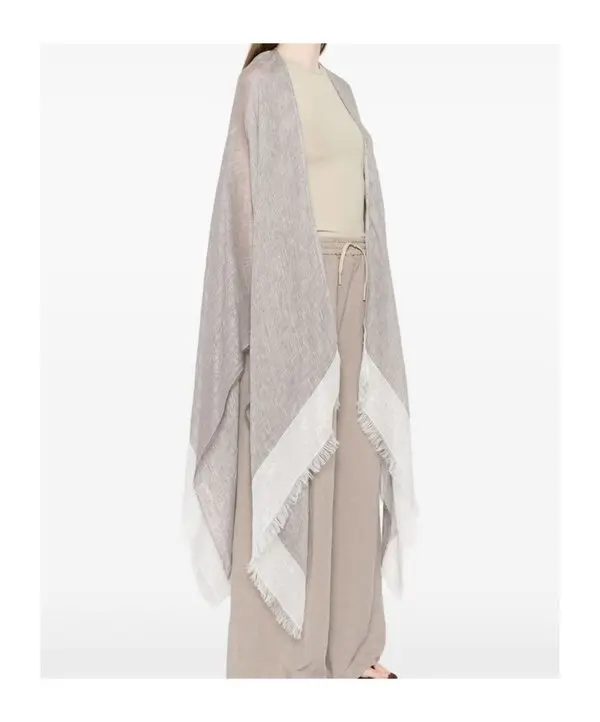 Fabiana Filippi Frayed Open Cape With Tassel Detail