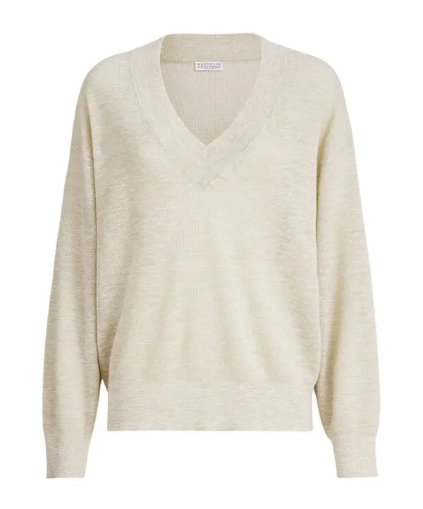 Brunello Cucinelli Rib Knit V-neck Sweater - C6894