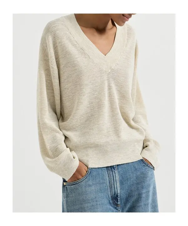 Brunello Cucinelli Rib Knit V-neck Sweater - C6894