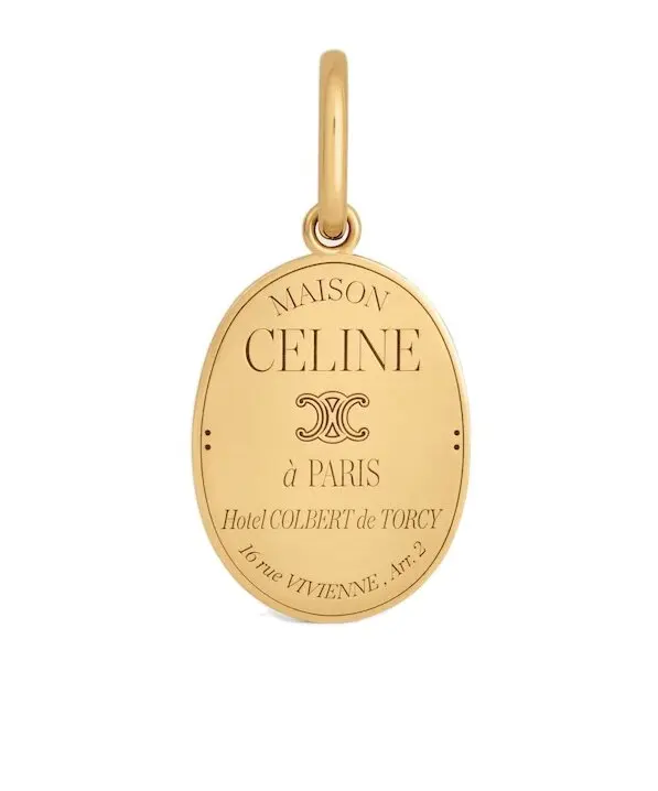 Celine Maison Medal Charm In Brass With Gold Finish - Golden