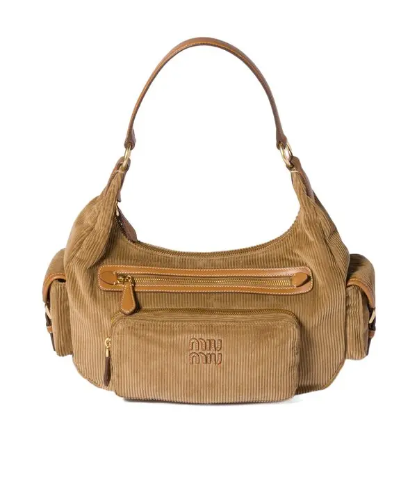 Miu Miu Corduroy Shoulder Bag - Cinnamon
